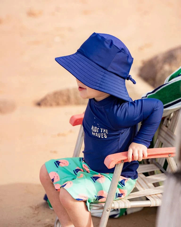 Riley Navy Quick Release Swim Hat | Parnell Baby Boutique
