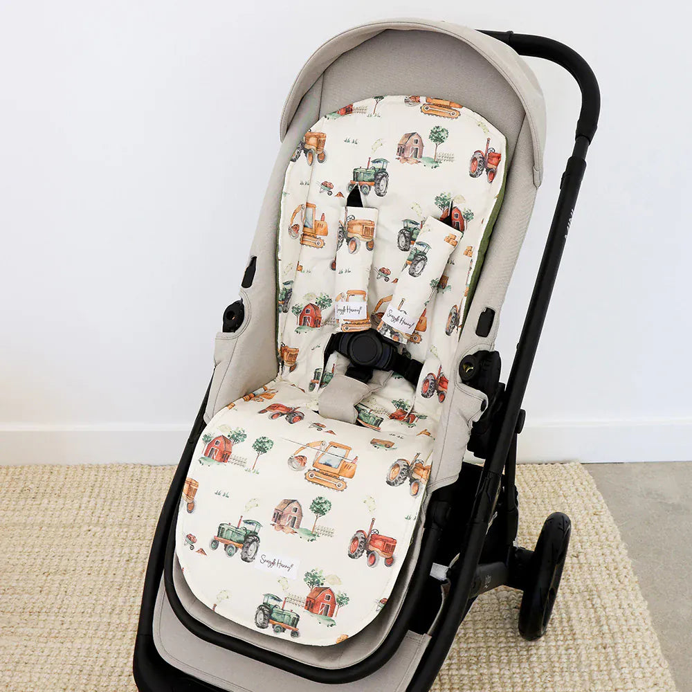 Diggers & Tractors Universal Organic Pram Liner | Parnell Baby Boutique