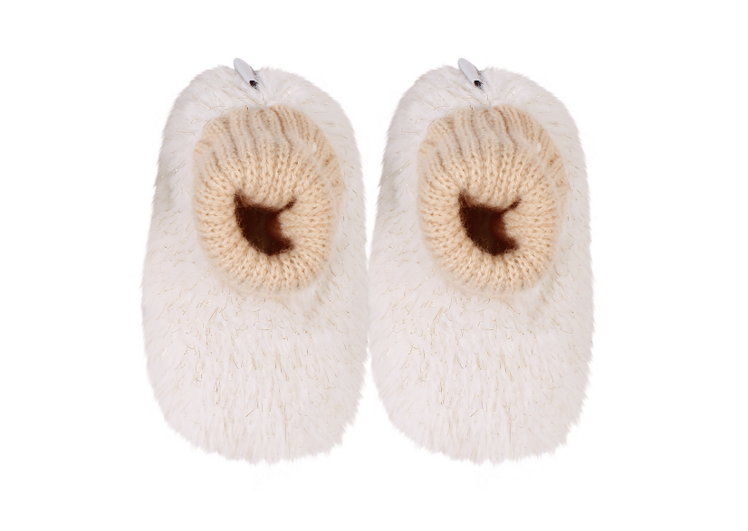 SnuggUps Baby Slippers - White Sparkle | Parnell Baby Boutique